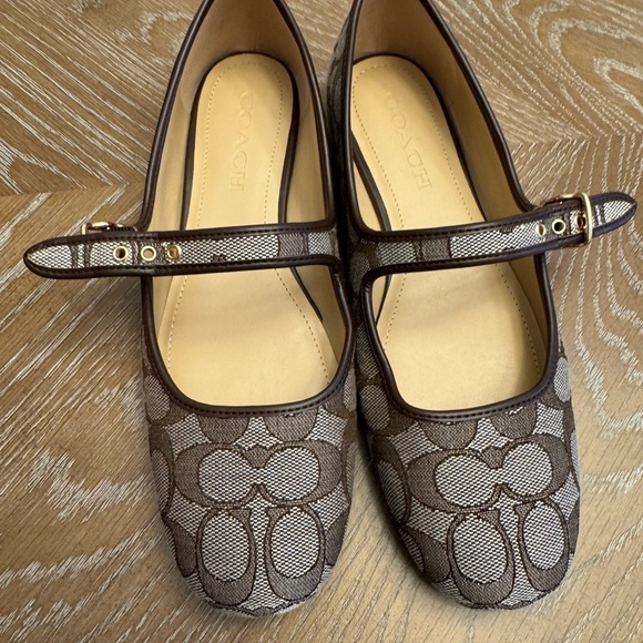 Coach | Shoes | Coach Tan And Brown Mary Jane Flats | Poshmark